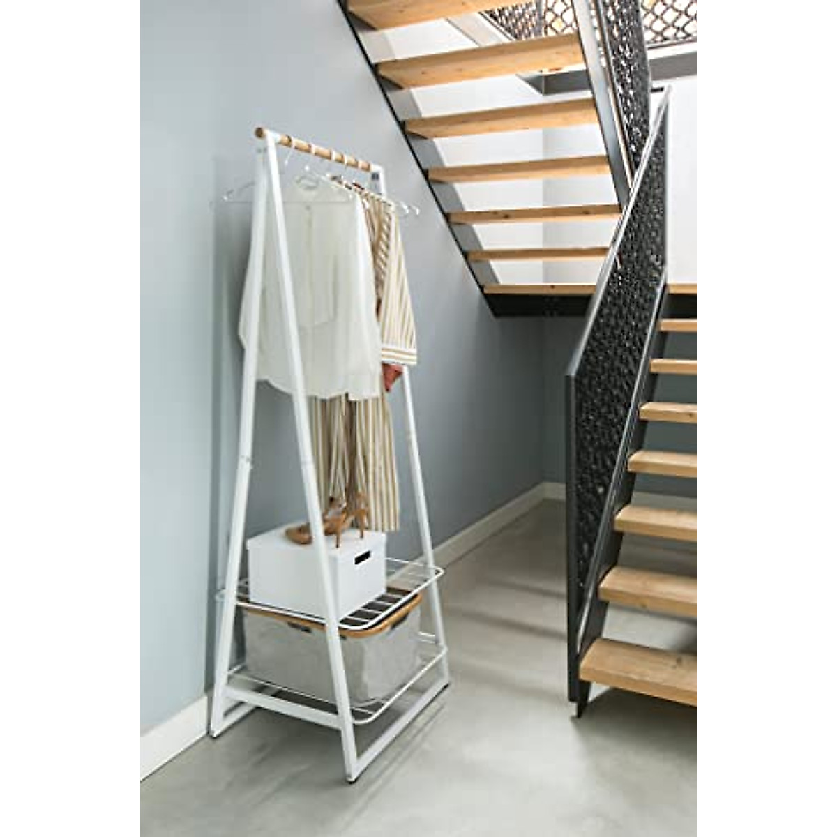 Brabantia - Linn Clothes Rack - Multi-Functional - Space Saver - Adjustable Shelves - Wardrobe Hanging - Drying Rack - Freestanding - Stable - White - Small