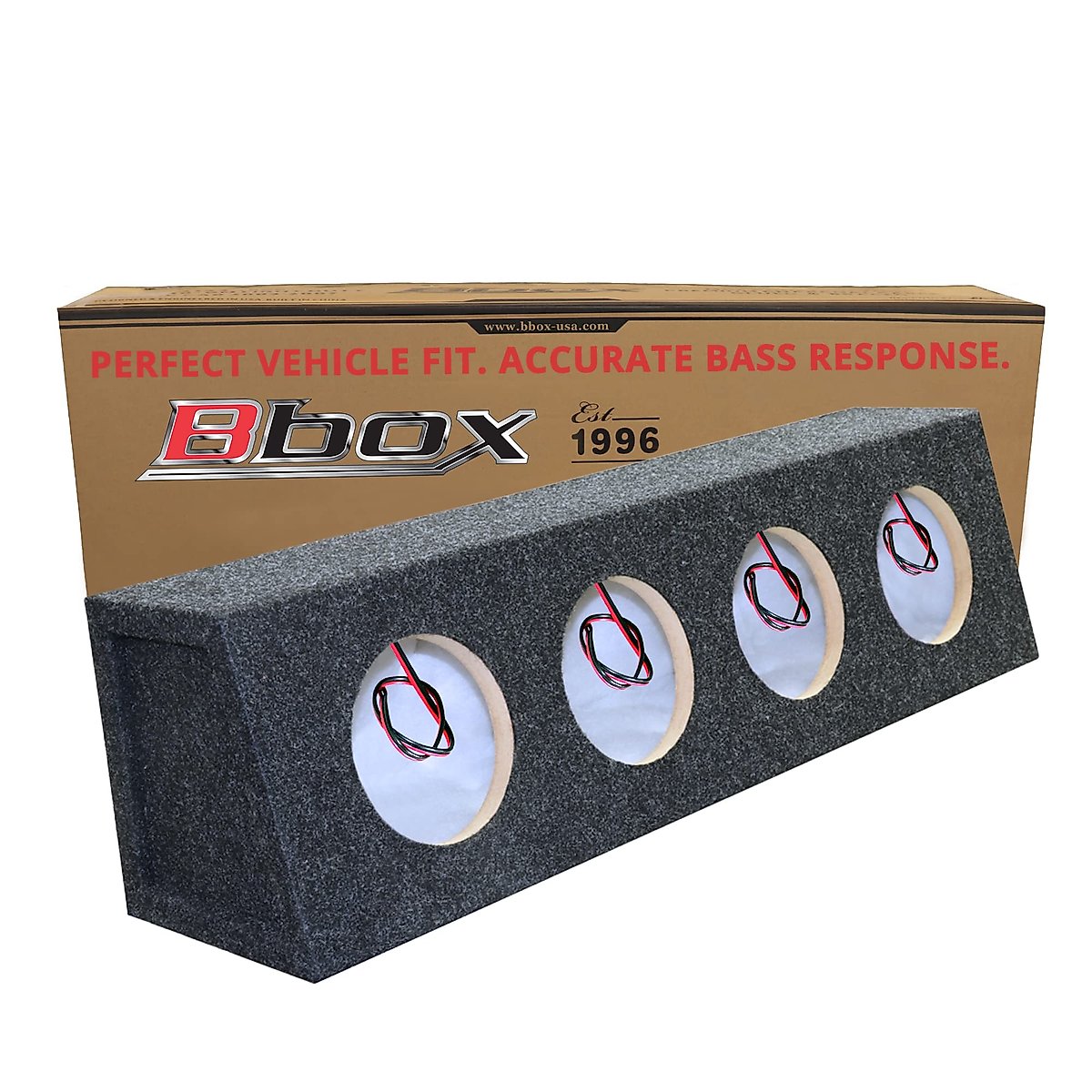 Atrend Bbox Pro Audio Tuned 4 Way 6.5 Wedge Shape Car Speaker Boxes & Enclosures-Speaker Box for Great Sound Quality for Home & Vehicle-Push and Insert Speaker Terminals - Four way 6.5 Speaker Boxes