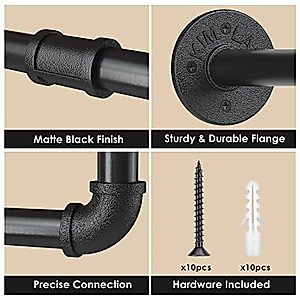 UlSpeed Clothes rack, 38.4in Wall Mounted Industrial Pipe Clothing Rack, Garment Rack Space Saver Hanging Clothes Rack, Heavy Duty Detachable Wall Racks, Multi-Purpose Hanging Rack for Closet, 1 Pack