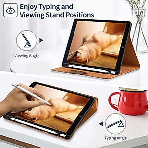 Gexmil Case for iPad 9.7 Inch 2018/2017,with Built-in Apple Pencil Holder,applies Cowhide Folio Cover for iPad 6th Gen / 5th Gen Genuine Leather case,Also applies to iPad Air 2/iPad Air/pro 9.7
