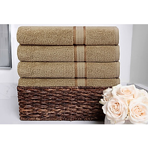 COTTON CRAFT Ultra Soft Oversized Bath Towels - 4 Pack Extra Large Bath Towel Set - 30x54 - Absorbent Everyday Luxury Hotel Spa Gym Shower Beach Pool Camp Travel Dorm - 100% Cotton - Easy Care - Linen