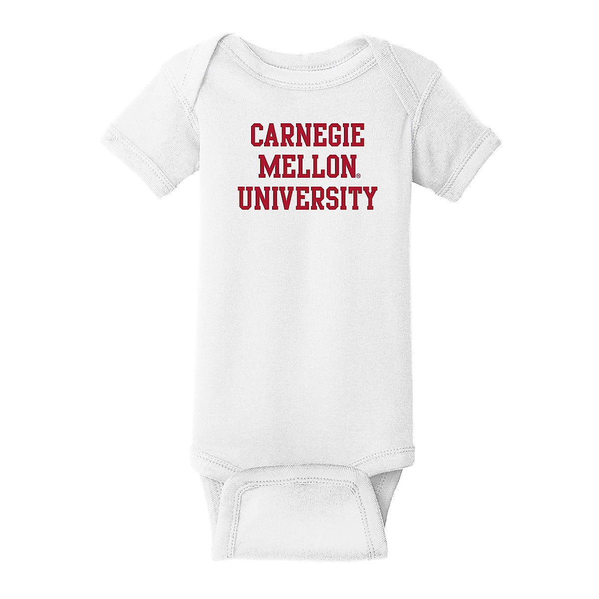 UGP Campus Apparel YC01 - Carnegie Mellon Tartans Basic Block Creeper - 18 Months - White