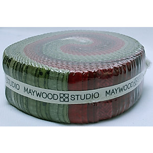 Flannel Jelly Roll Woolies Holiday Warmth Flannel by Bonnie Sullivan Christmas 2.5" Strips Roll Up Fabric Bundle Cotton Precuts (M529.11)