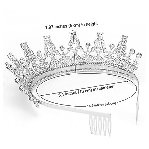 COCIDE Queen Tiaras and Crown with Comb for Women Silver Crystal Headband Rhinestones Princess Hairpiece for Girls Wedding Hair Accessories for Bridesmaids Bridal Prom Halloween Costume Cosplay Gifts