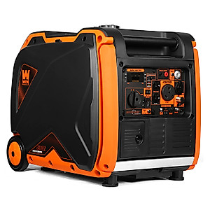 WEN DF452iX Super Quiet 4500-Watt Remote Electric Start Dual Fuel RV-Ready Portable Inverter & 56310iC Weatherproof Cover for 3800 to 4500-Watt Inverter Generators, Large, Grey