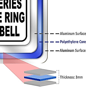 Notice Deliveries Please Ring Doorbell Delivery Sign for Delivery Driver -8.5"x10" Delivery Instructions for My Packages - Indoor Outdoor Aluminum Composite