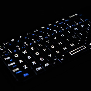 Rii K06 Mini Bluetooth Keyboard,Backlit 2.4GHz Wireless Keyboard with IR Learning, Portable Lightweight with Touchpad Compatible with Android TV Box/Mac/Windows/HTPC (2.4G and Bluetooth)