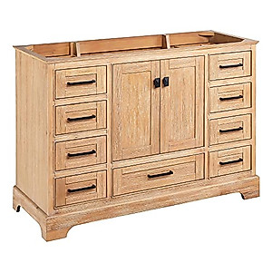 Signature Hardware 953664-48-UM-8 Quen 48" Free Standing Single Basin Vanity Set with Cabinet, Vanity Top, and Undermount Sink - 3 Faucet Holes