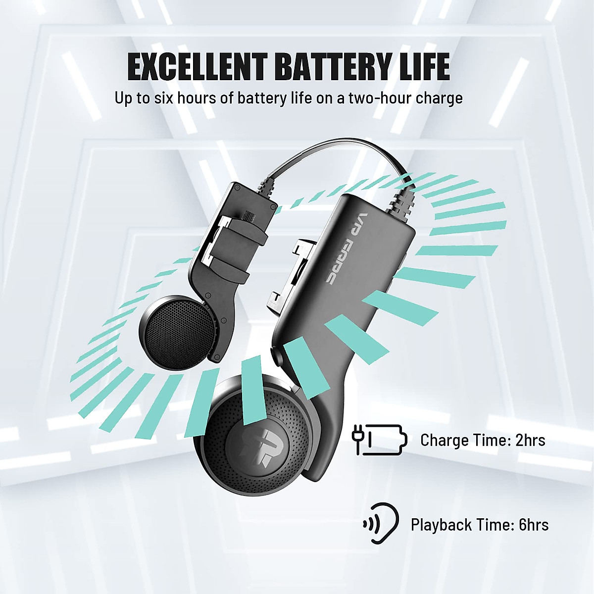 Rebuff Reality VR Ears - VR Headphones for Oculus Quest 2, VR Gaming Headphones with Custom Length Cable, 360 Degree Sound, Easy to Use and Disassemble, VR Headsets for Quest 2 Accessories Black