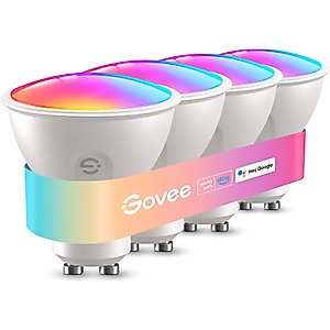 Govee Smart GU10 LED Bulb, MR16 GU10 Light Bulbs, Dimmable Color Changing Light Bulbs, 85 Dynamic Scenes, WiFi & Bluetooth LED Bulbs Work with Alexa, Google Assistant, Syncs with Music, 4 Pack