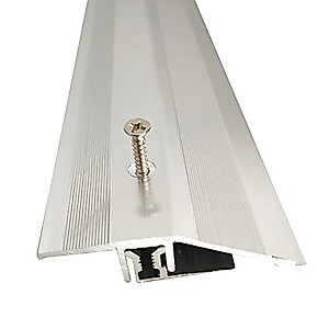 Transition Strip Silver Transition Threshold Strip, Carpet to Wood Non-Slip Floor Edging Trim, Thickening Door Edge Cover with Base & Screws, Easy to Cut