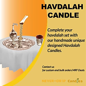 Never-DRIP Havdalah Candle - Dripfree and smokefree Beeswax Havdalah Candle - Multi Wick Candle, Handmade Braided Shabbat Candles, Jewish Gifts (9 Wick - 2pk)