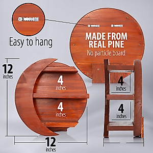 MMOBILITY CHAMAMA Moon Shelf, Boho Decor for Bedroom, Crystal Shelf, Crystal Wall Decor, Moon Shaped Shelf for Crystals, Moon Decor, Wooden Moon Shelf, Bathroom Shelf, Crystal Shelf