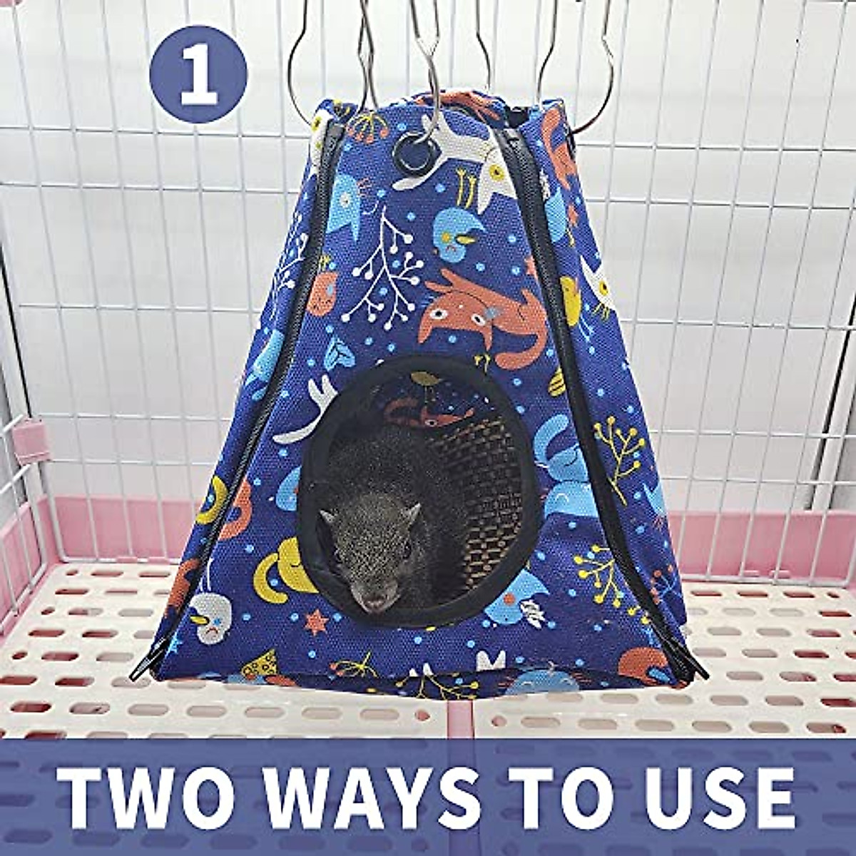 Oncpcare Hanging Hamster Rat Hammock Tent Guinea Pig Bed Nest House Chinchilla Hideout Rat Toys Cage Accessories for Small Animals Sugar Gliders