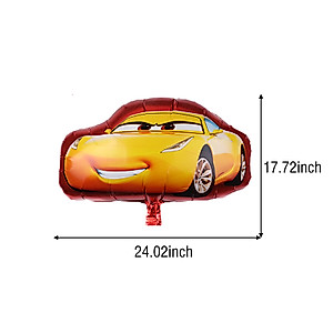 7PCS Cars Lightning McQueen Foil Balloons for Boys Birthday Baby Shower Racing Car Theme Party Decorations