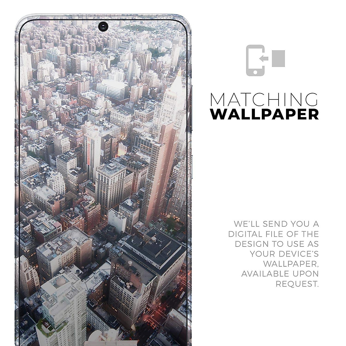 DesignSkinz Vintage Aerial Cityscape Protective Vinyl Decal Wrap Skin Cover Compatible with The Samsung Galaxy S20 (Screen Trim & Back Glass Skin)