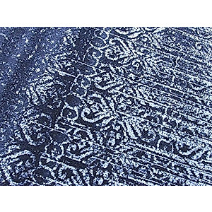 Unique Loom Del Mar Collection Area Rug-Transitional Inspired with Modern Contemporary Design, Rectangular 9' 0" x 12' 2", Blue/Navy Blue
