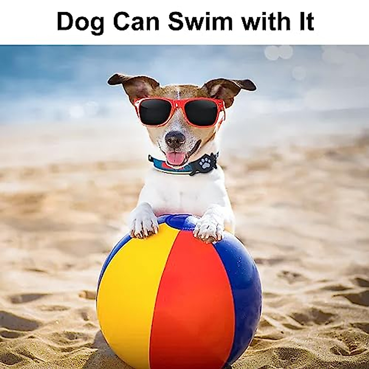 SZJCLTD Waterproof Airtag Dog Collar Holder (2 Pack), Protective Anti-Lost Airtag Case for GPS Dog Tracker, Silicone Airtag Cat Collar Dog Airtag Holder for Pets(Black/Black)