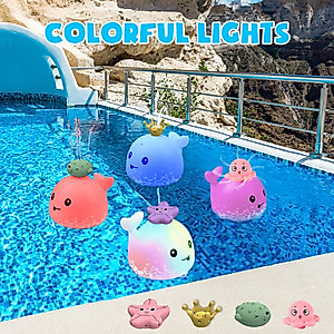 Bath Toys Whale Bath Toy Spray Light Up Whale Automatic Spray Water Bath Bathtub Toys Spray Water Squirt Toy for Toddlers Infants Kids Children Pool Shower Bathroom Toys Spray Water Bath Toy