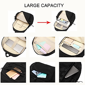 Sunborls Travel Laptop Backpacks for Girls 15.6inch Mesh Kawaii Computer Backpack Lightweight Weekend Leisure Day Travel Backpack The Gift Bookbag for Both Teen and Girls，Black