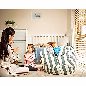 Wekapo Stuffed Animal Storage Bean Bag Chair Cover for Kids | Stuffable Zipper Beanbag for Organizing Children Plush Toys Large Premium Cotton Canvas