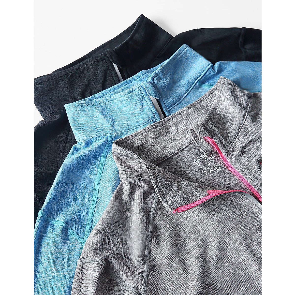 Women's Quick Dry Long Sleeve Quarter Zip Pullover Shirts with Thumb Holes and Pocket (Set 1, X-Small)