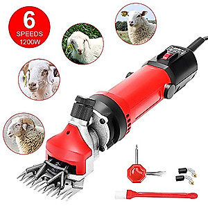 coldwind Sheep Clipper,Professional Heavy Duty Sheep Shearing Machine with 6 Speed,Electric Shearing Machine for Shaving Fur Wool in Sheep Goats Cattle and Other Farm Livestock Pet-Red