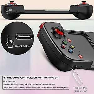 Megadream Mobile Game Controller Gamepad for iPhone iOS Android PC: Works with iPhone 15/14/13/12/11/X, iPad, Samsung Galaxy, TCL, Tablet, Call of Duty, Roblox - Directly Play (Pink)