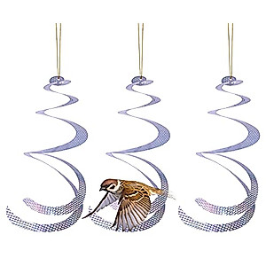3 Pack Spiral Reflectors Bird Blinder Spinner, Bird Repellent Disc, Bird Reflective Disks, Keep Birds Away Bird Deterrent Devices Scare disc
