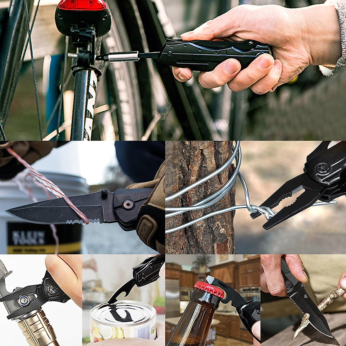 Multitool Pocket Knife, 16 in 1 Tactical Knife With Blade Saw Pliers Screwdriver Bottle Opener for Camping, Emergency, Daily Use, Perfect Birthday Christmas Gifts for Men Dad Husband