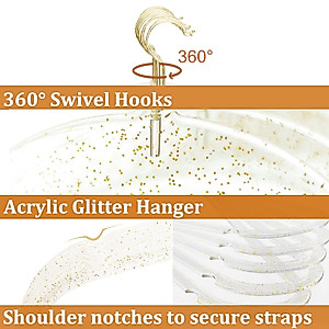 Clear Clothes Hangers 16", 20 Pack Plastic Coat Hanger for Adult Closet, Durable Bling Ganchos de Ropa with Swivel Hook, Notched Shoulders & Ultra-Thin Space Saving Laundry Hanger for Dress Suits