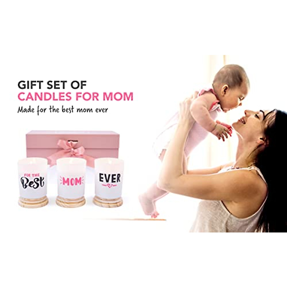 Candle Gift Set for Mom | Box of 3 Scented Candle Gifts | Christmas or Birthday Gifts for a Mom | Best Mom Ever Gifts | Unique Gift Ideas for Mothers Day | Arrive Beautifully Gift Boxed