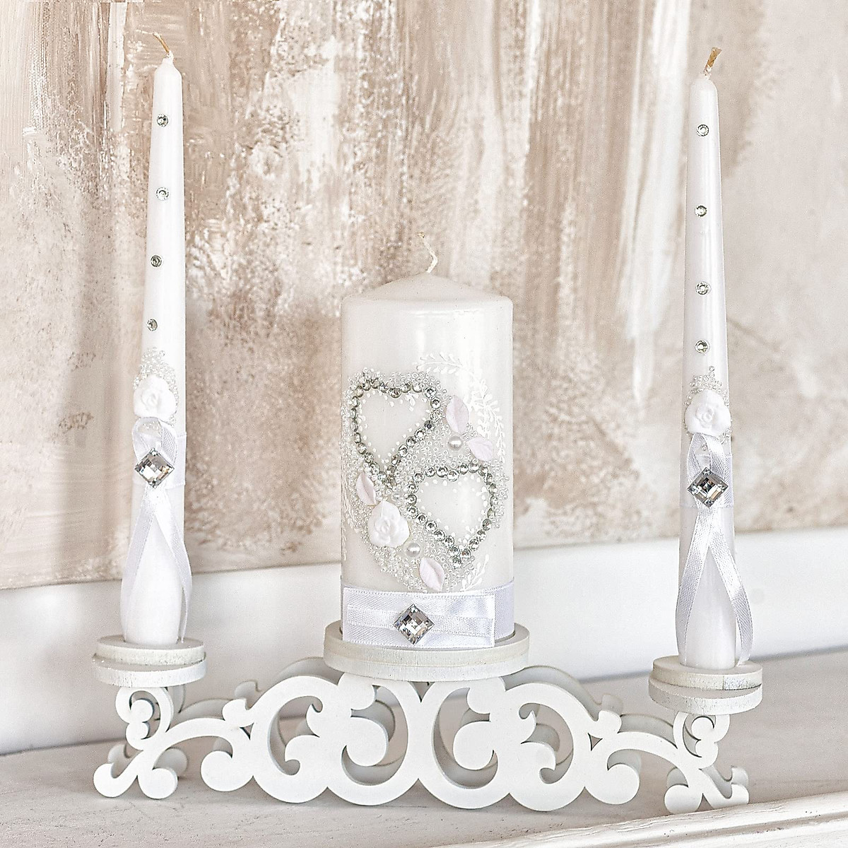 Wedding Candles for Ceremony - 6" Pillar 10" Taper Love Ceremony Candles Wedding - Faith Hope Love Candle Mesas Decorativas para Fiesta Set de velas decorativas