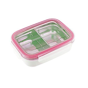 Innobaby Keepin' Fresh Stainless Steel Divided Bento Snack Box with Lid for Kids and Toddlers BPA Free, 5.9" x 4.7" x 1.8" inches.,11 oz. Pink