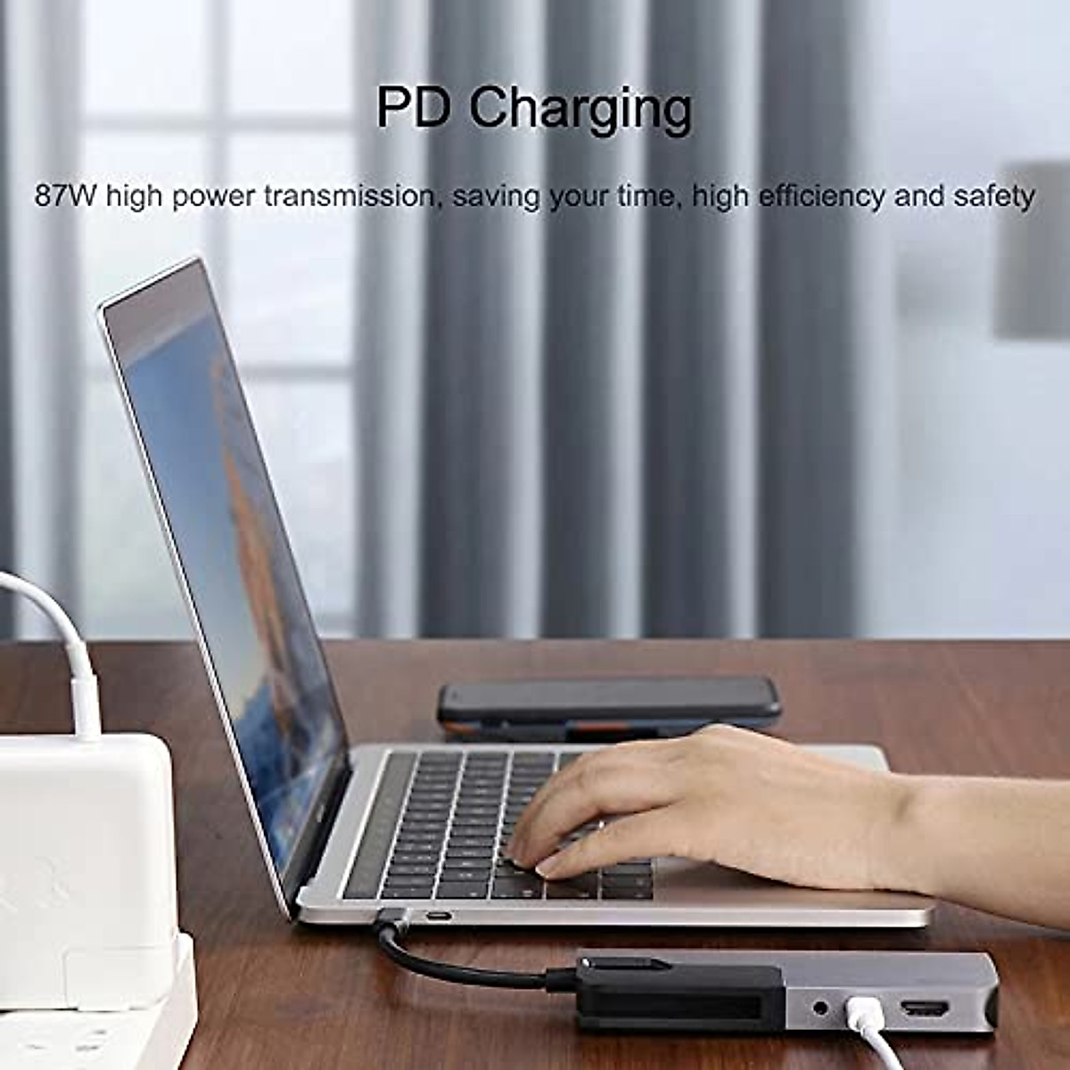 SLSFJLKJ USB C HUB TypeC to USB 3.0 HUB HDMI-compatibe VGA Adapter 3 Dock 3.5mm Audio RJ45 Adapter