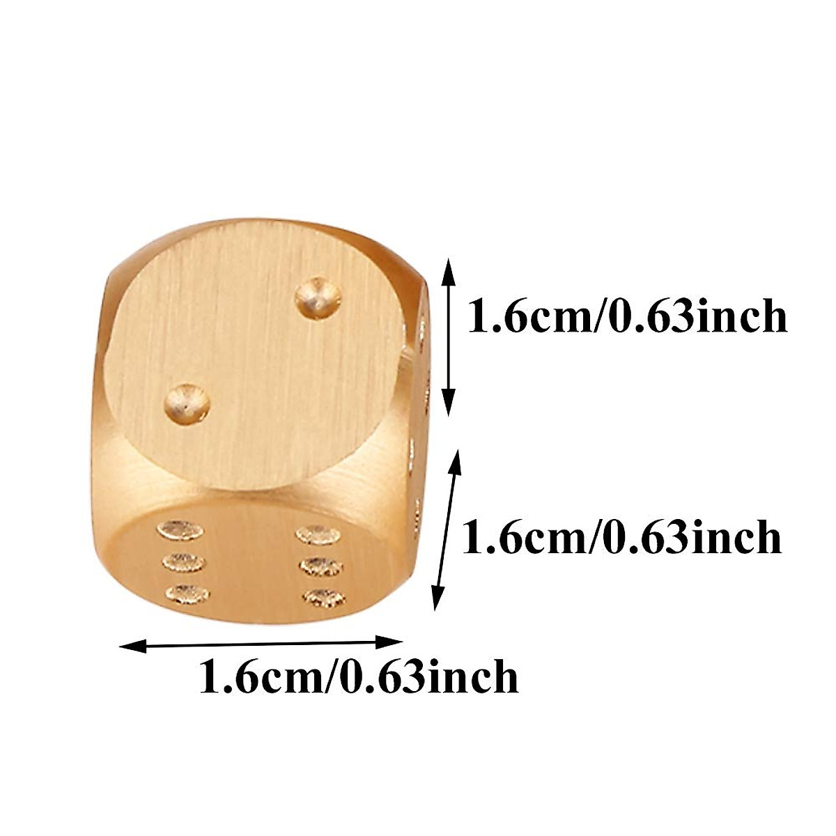 Gold Dice 6 Sided for Mon 5pcs Aluminium Alloy Table Game Poker Games Dices Set with Storage Box High Efficiency (Gold)