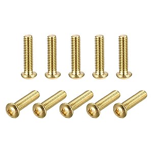 uxcell Brass Machine Screws, M4x16mm Phillips Pan Head Fastener Bolts for Furniture, Office Equipment, Electronics 20Pcs
