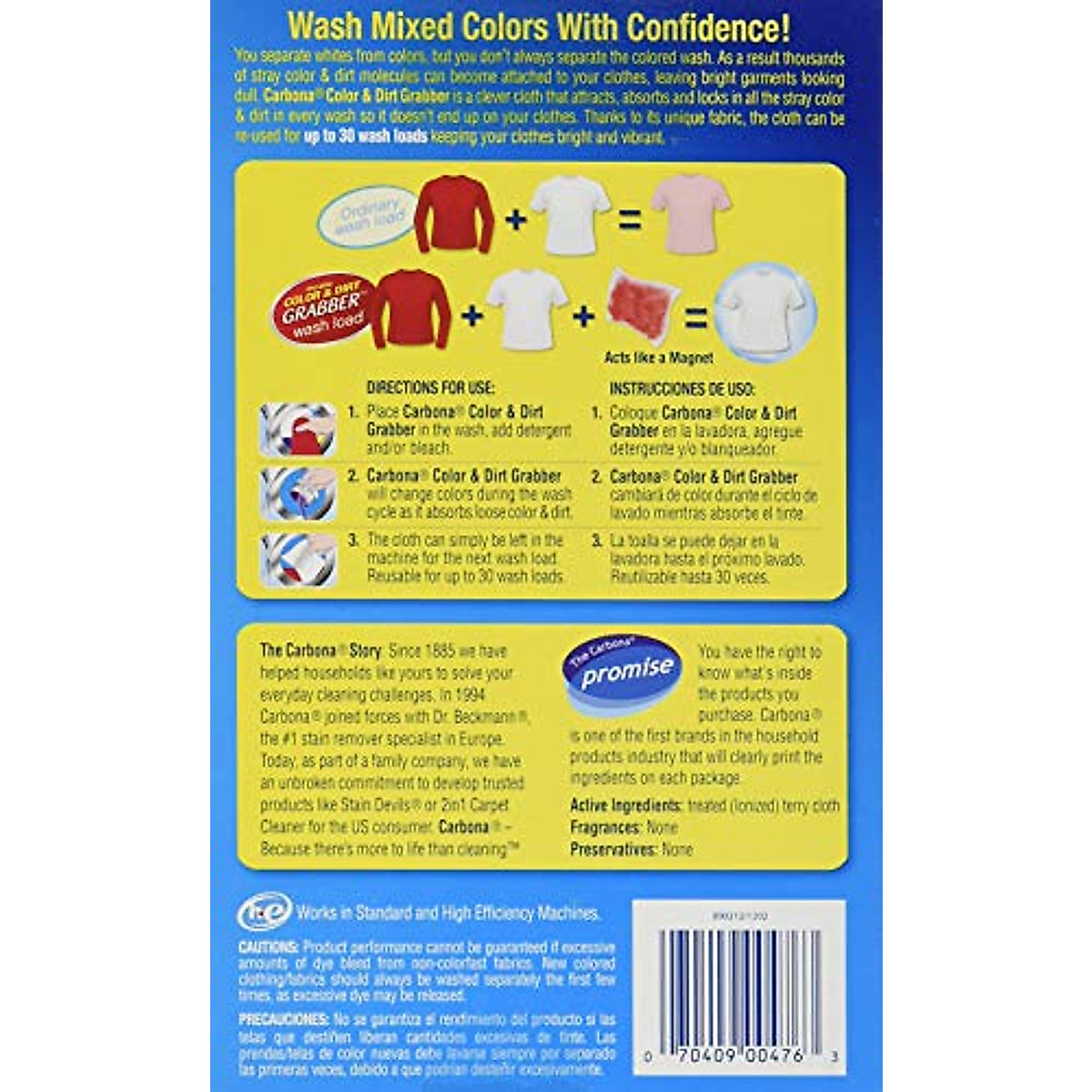 Carbona Color & Dirt Grabber Reusable, 1-Count (Pack of 4)