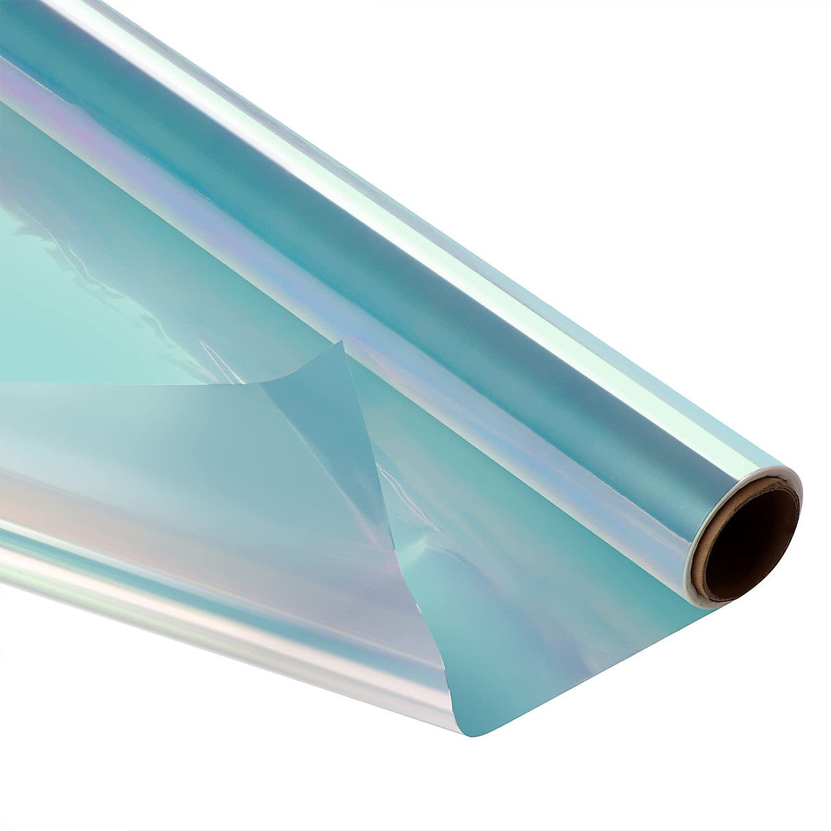 Giiffu Iridescent Film Cellophane Wrap Roll 34 In Wide X 50 Ft Long Gift Wrapping Paper Roll for Basket, Gifts, Flower, Candy, Treats, Birthday Holiday Party DIY Arts Crafts Decoration