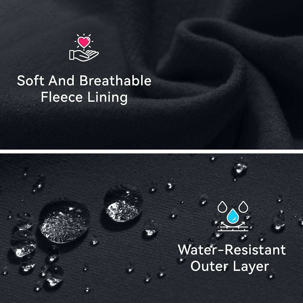 baleaf Girls Fleece Long Sleeve Shirts, Fall Jacket Half Zip Water Resistant Pullover Outdoor Camping Coat Kids Black M