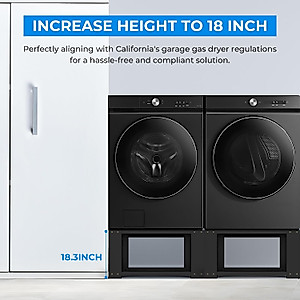 YAFF Heavy-Duty Washer and Dryer Stand - Universal Laundry Pedestal, Fits 27" and 28" Models, Durable Steel, 700 lbs Capacity, 18-Inch Height, Black