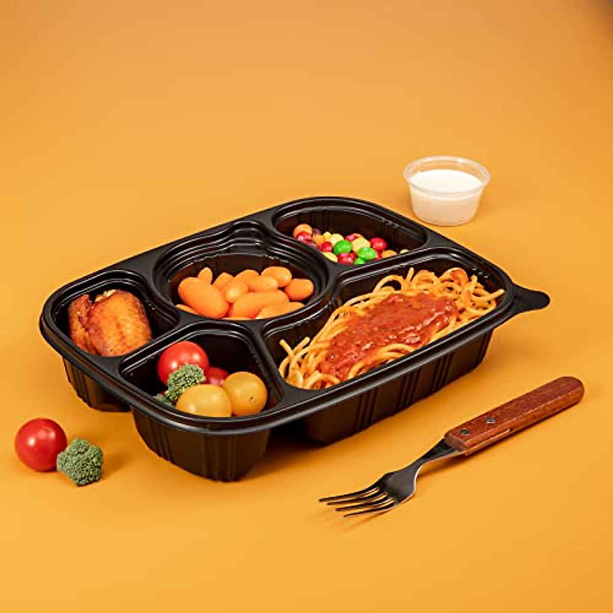 OTOR 40 oz Meal Prep Containers Stackable Bento Boxes 5 Compartments with Airtight Lids Food Grade Lunch Boxes Travel Containers 12 Sets BPA Free Dishwasher, Microwave, Freezer Safe