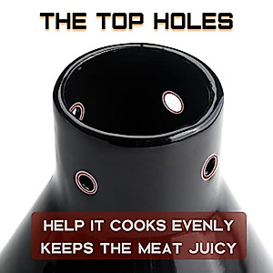 BONPAZ 2Pack Ceramic Beer Can Chicken Holder for Grill, Upright Chicken Roaster Rack, Grilling Accessories - Chicken Throne for Smokers, Non-Stick Beer Butt Chicken Stand, Kamado Joe BBQ Accessories