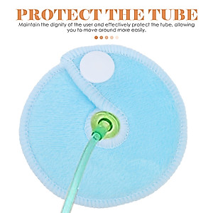 GLEAVI 28pcs G Tube Pad Holder Feeding Tube Button Covers Reusable Nursing Pads Soft Absorbent Breast Pads for Kids Breastfeeding Supports Nursing Care Sky-Blue