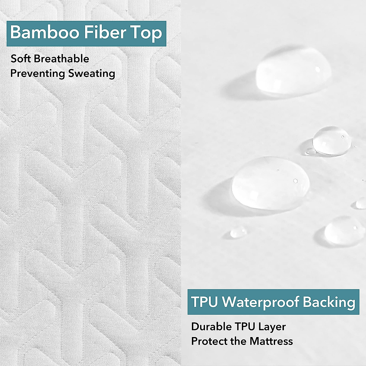 Oubonun Waterproof Crib Mattress Cover (Set of 2) - 52x28 White Crib Mattress Protector - Soft Fitted Baby Crib Mattress Pad with 9-inch Pocket - Bamboo Fiber Toddler Mattress Pad