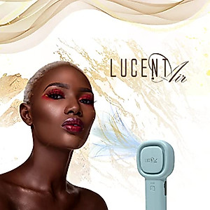 Lucent Air Handheld Fan with Power Bank – Matte Blue – Bladeless 2 in 1 Personal Fan for Travel, Office – 4000mAh Rechargeable USB Fan – Ultra-Quiet Cooling Fan – Non Slip Base Mini Fan