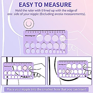 Nipple Ruler, Nipple Ruler for Flange Sizing & Breast Pump Size - New Mothers Must Haves, Soft Silicone Circle Templates Nipple Measurement Tool with Holes & Millimeter Scale for Flange Size Measure