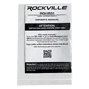 Rockville RGHR51 5 Zone Single Din Marine Receiver Bluetooth/Radio/Wired Remote