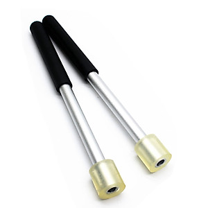 TUOREN 7.5" Rubber Head Percussion Mallets Sticks for Playing Tenor Steelpan Steel Tongue Drum, W/Aluminium Handle
