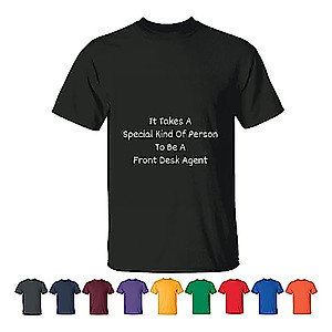 Special Person Gift for Front Desk Agent Receptionist Coworker Humor Men Women Black T shirt